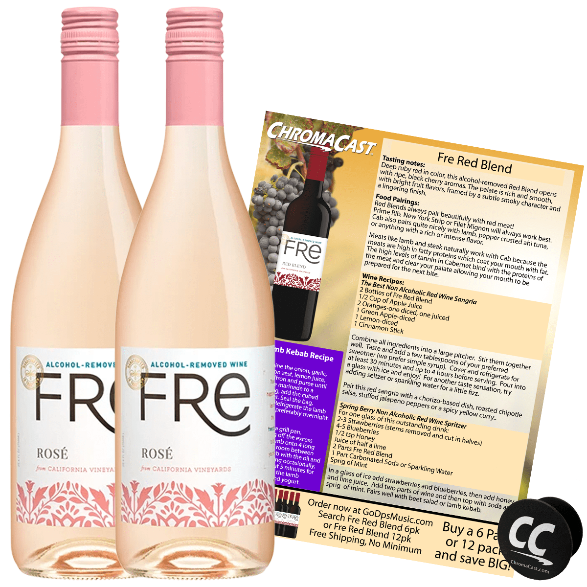 Sutter Home Fre Rosé Non-Alcoholic Wine, Experience Bundle with ...