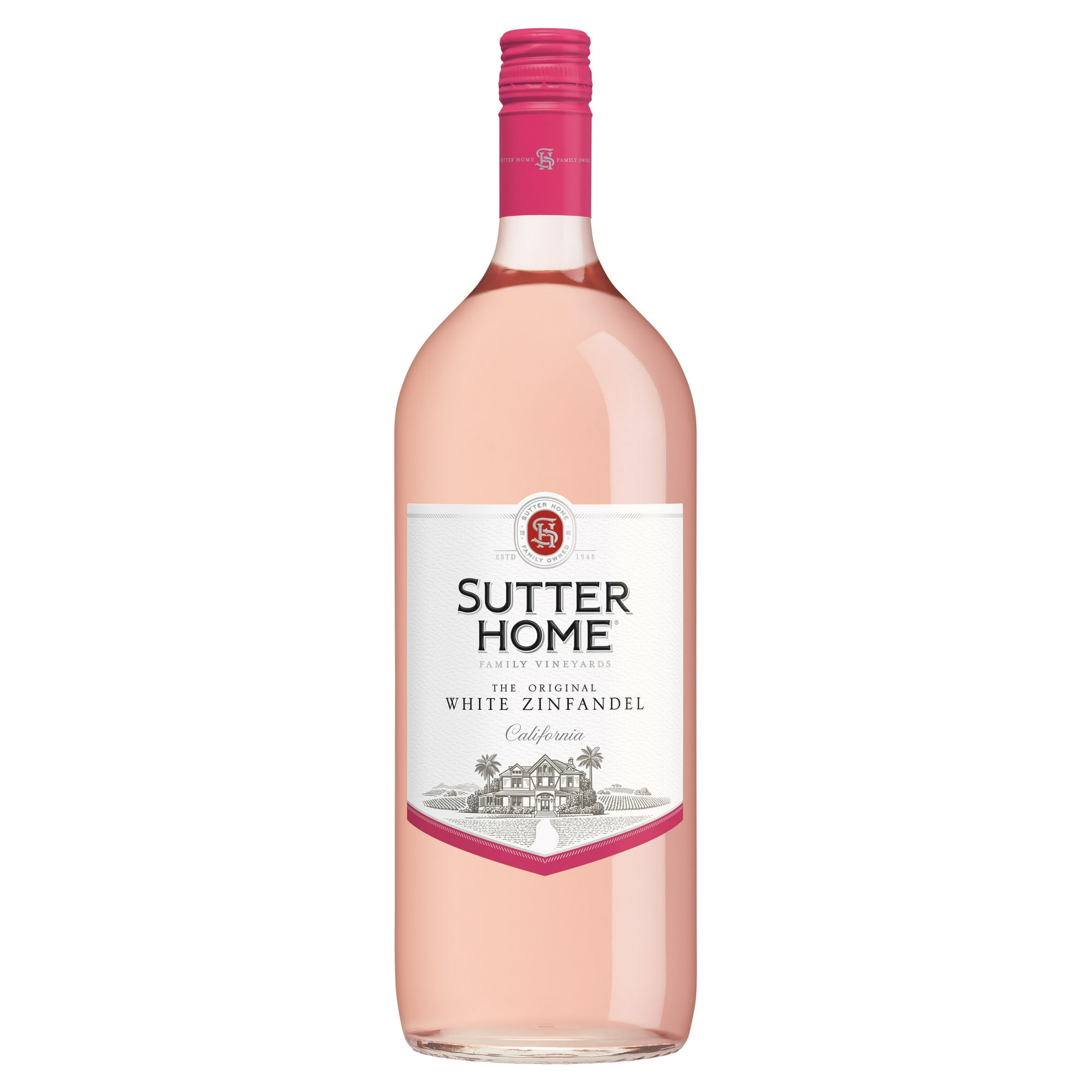 Sutter Home White Zinfandel California Wine, 1.5 L Glass Bottle, 9.5% ...