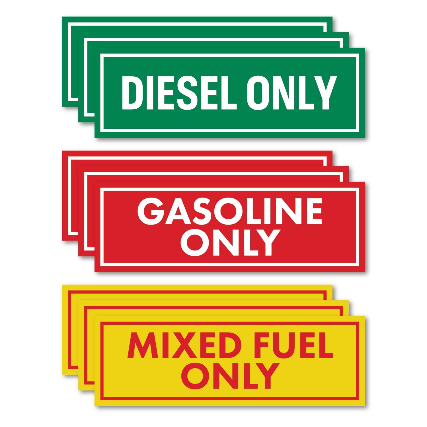 Sutter Signs 9pc Diesel SSF20 Only/Gasoline Only/Mixed Fuel Only ...