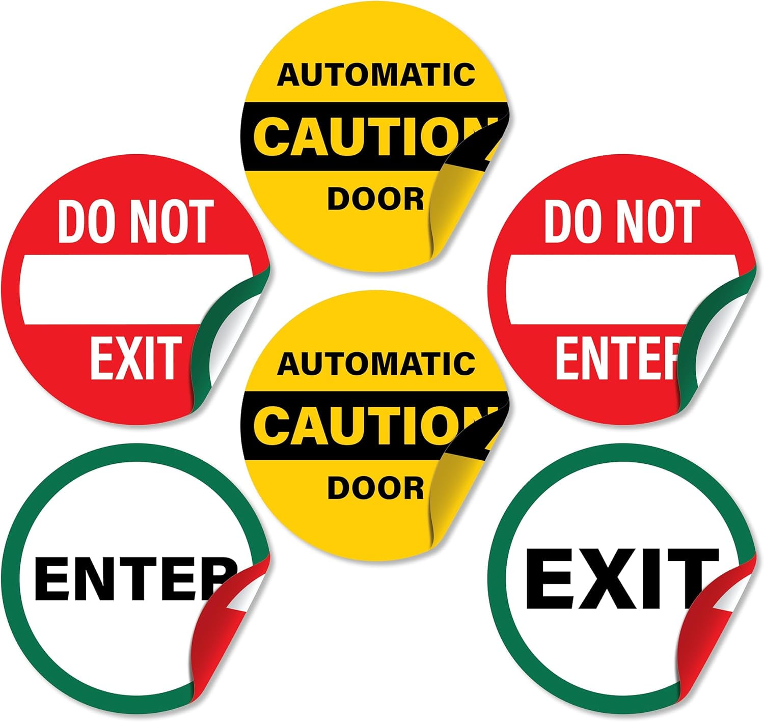Sutter Signs Caution Automatic Door, Enter/Do Not Exit, Exit/Do Not ...