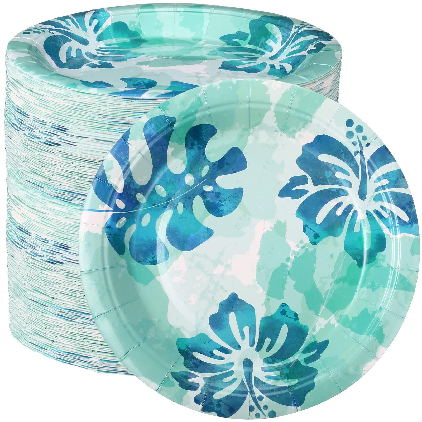 Suttmin 80 Pieces 7 Inch Tropical AFN1Paper Plates Disposable Plates ...