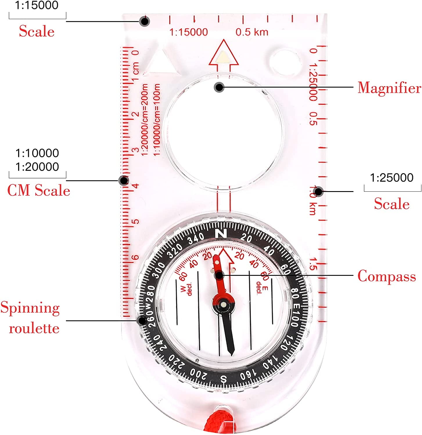 Suuchh Compass with Navigation Map Ruler - Walmart.com