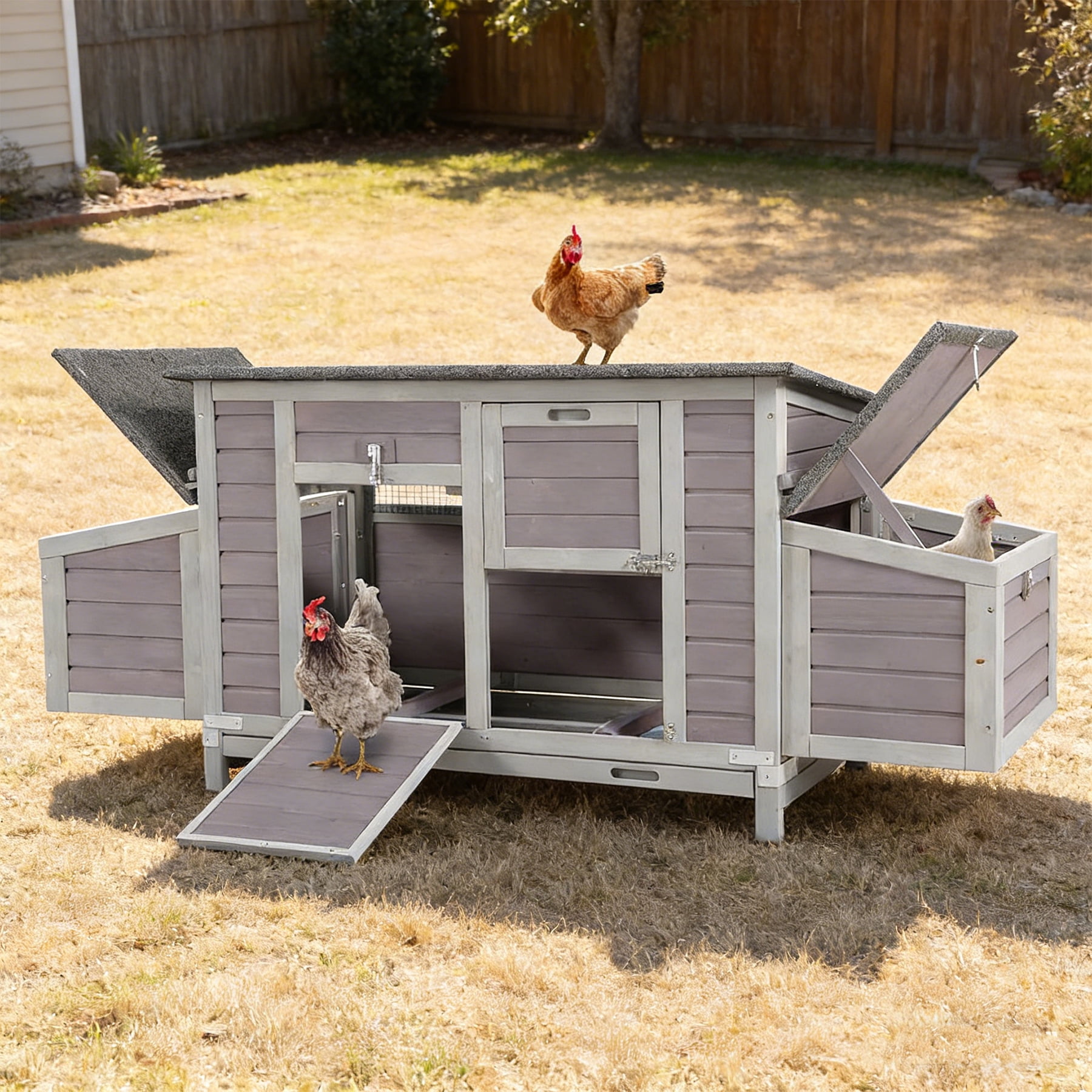 Suumerpety 67" Chicken Coop with 4 Nesting Boxes, Hen House Chicken ...