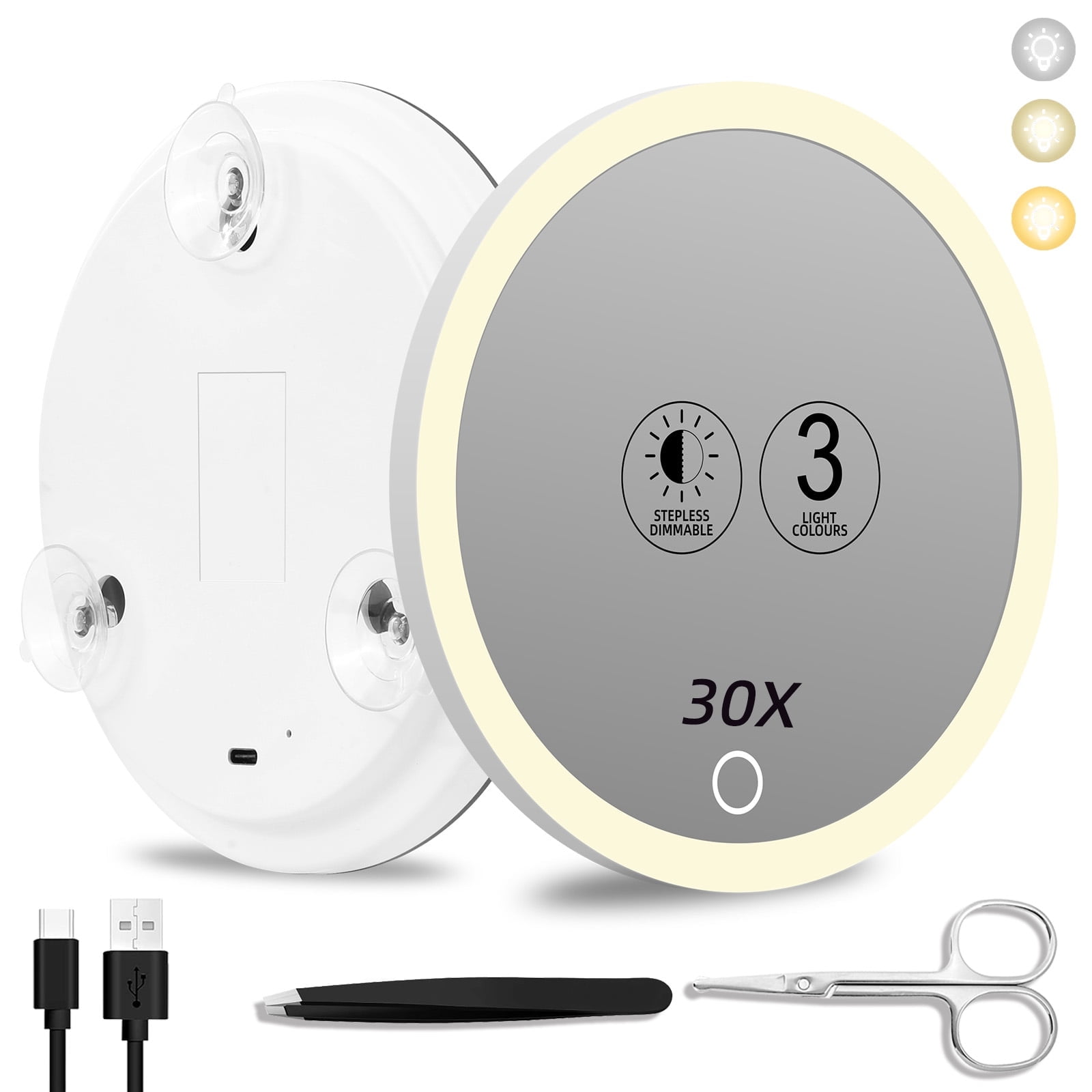 Suupvaor Travel Magnifying Makeup Mirror with Light, Rechargeable Large ...