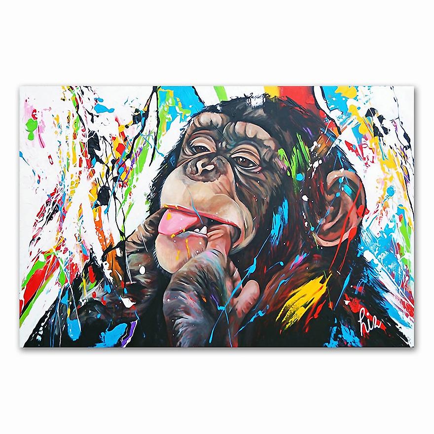 Suuyar Canvas Painting Wall Art Graffiti Cute Monkey Colorful Pictures ...