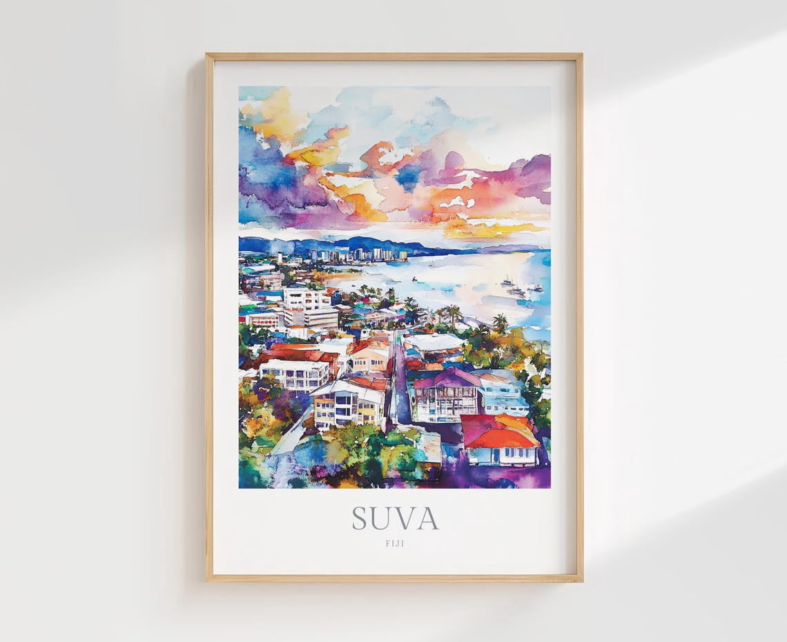 Suva Fiji Wall Art Home Decor Travel Poster, Unframed Size 8x12 ...