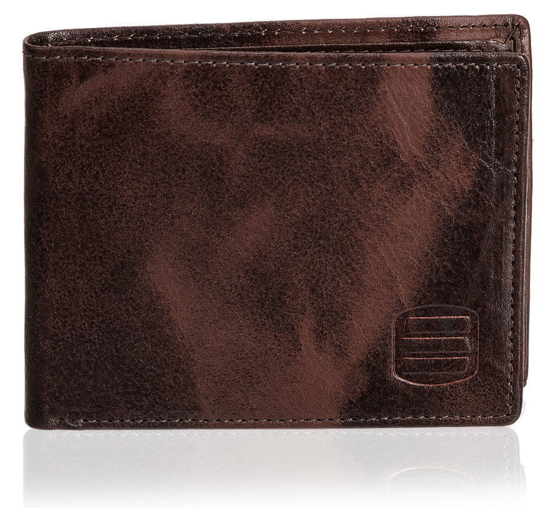 Suvelle Men's Slim Leather Bifold Wallet, Removable Flip up ID Window ...