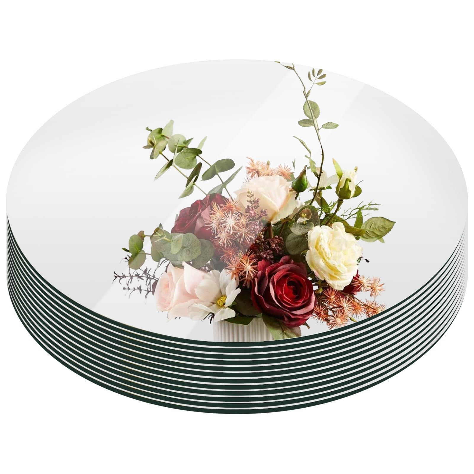 Suwimut Set of Round Mirrors for Centerpieces, Inch Glass Mirrors ...