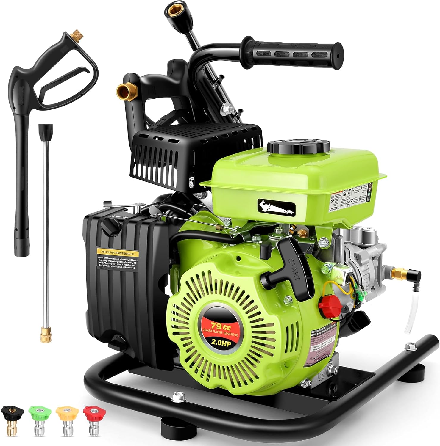 Suyncll 3200PSI Gas Pressure Washer, 2.4GPM Commercial Power Washer Gas ...