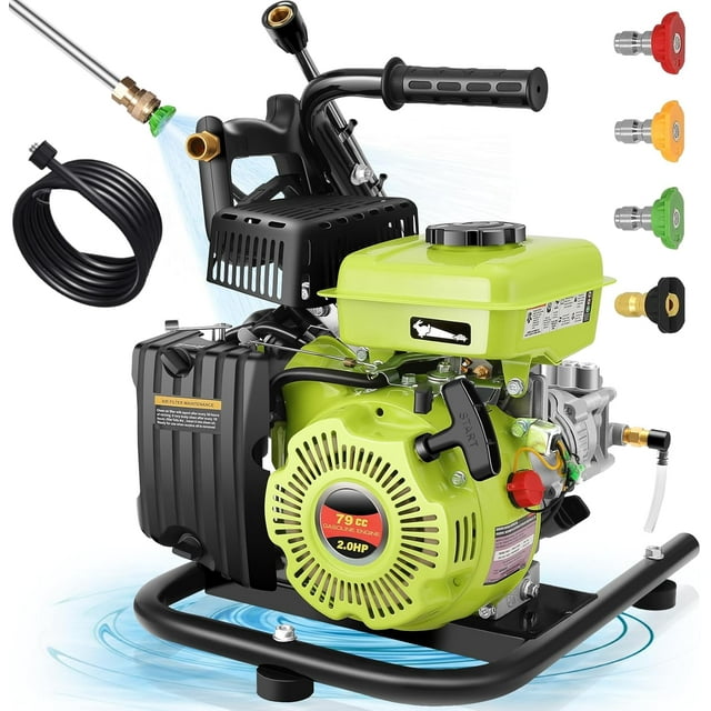 Suyncll MAX 3200PSI 2.4GPM 79CC Gas Pressure Washer, 2.0HP Engine Gas ...