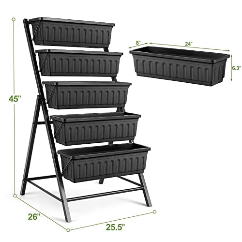 Suyncll Vertical Raised Garden Bed Planter Box,5 Tiers Vertical Garden ...