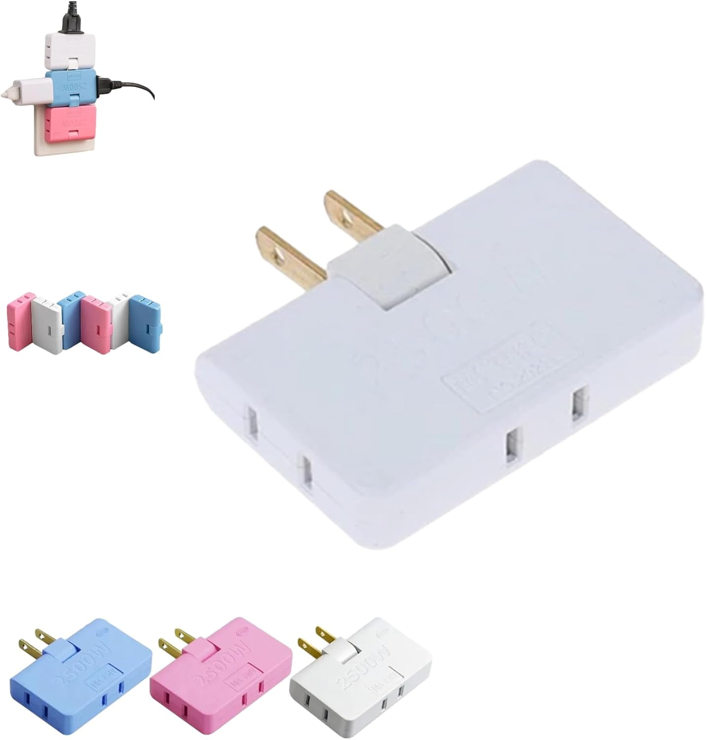 Suzcan Rotatable Socket Converter, 3 Way Rotatable Socket Converter ...