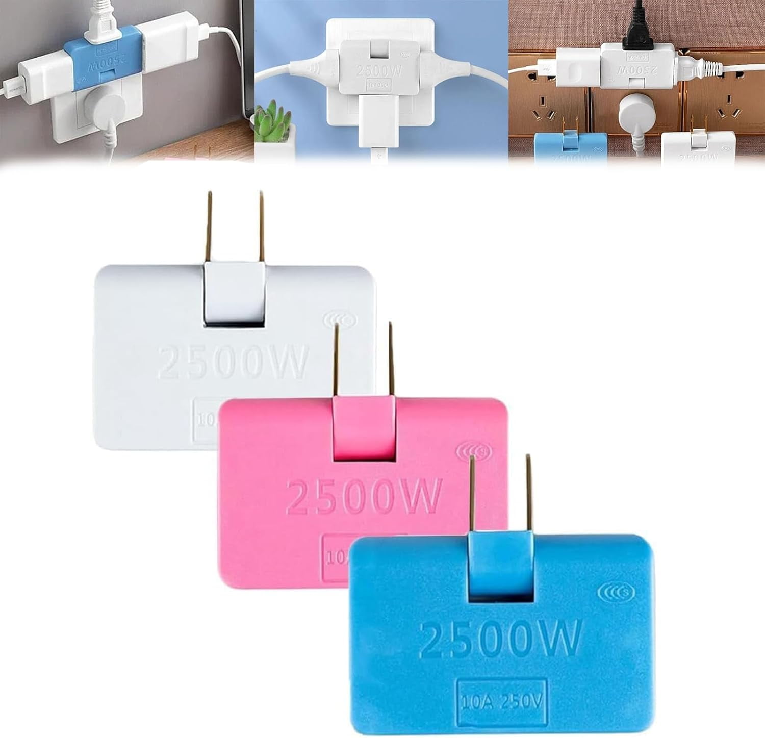 Suzcan Rotatable Socket Converter, 3 Way Rotatable Socket Converter, 3 ...