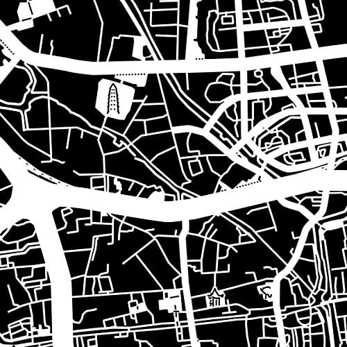 Suzhou Paper Cut Map by O3 Design Studio White 12x12 inches Paper Art ...