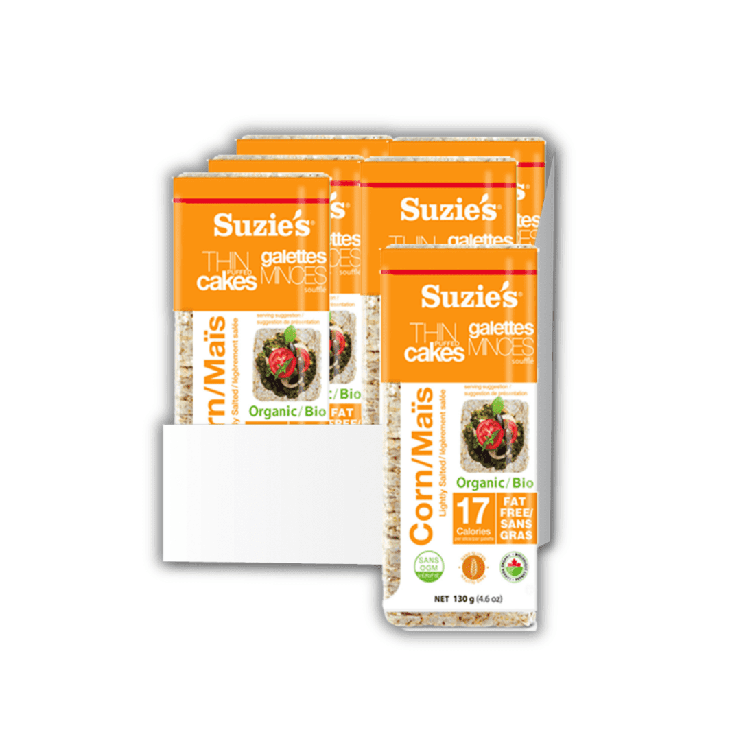 Suzie's Organic Lightly Salted Corn Cake Thins|6 Pack|USDA Organic, NON ...