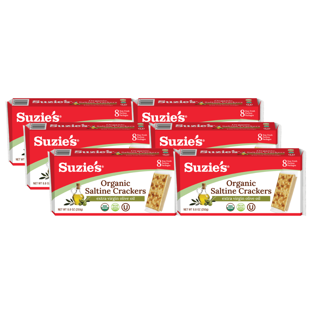 Suzie's Organic Saltine Crackers, 6 Pack 8.8oz, Salt & Olive Oil ...