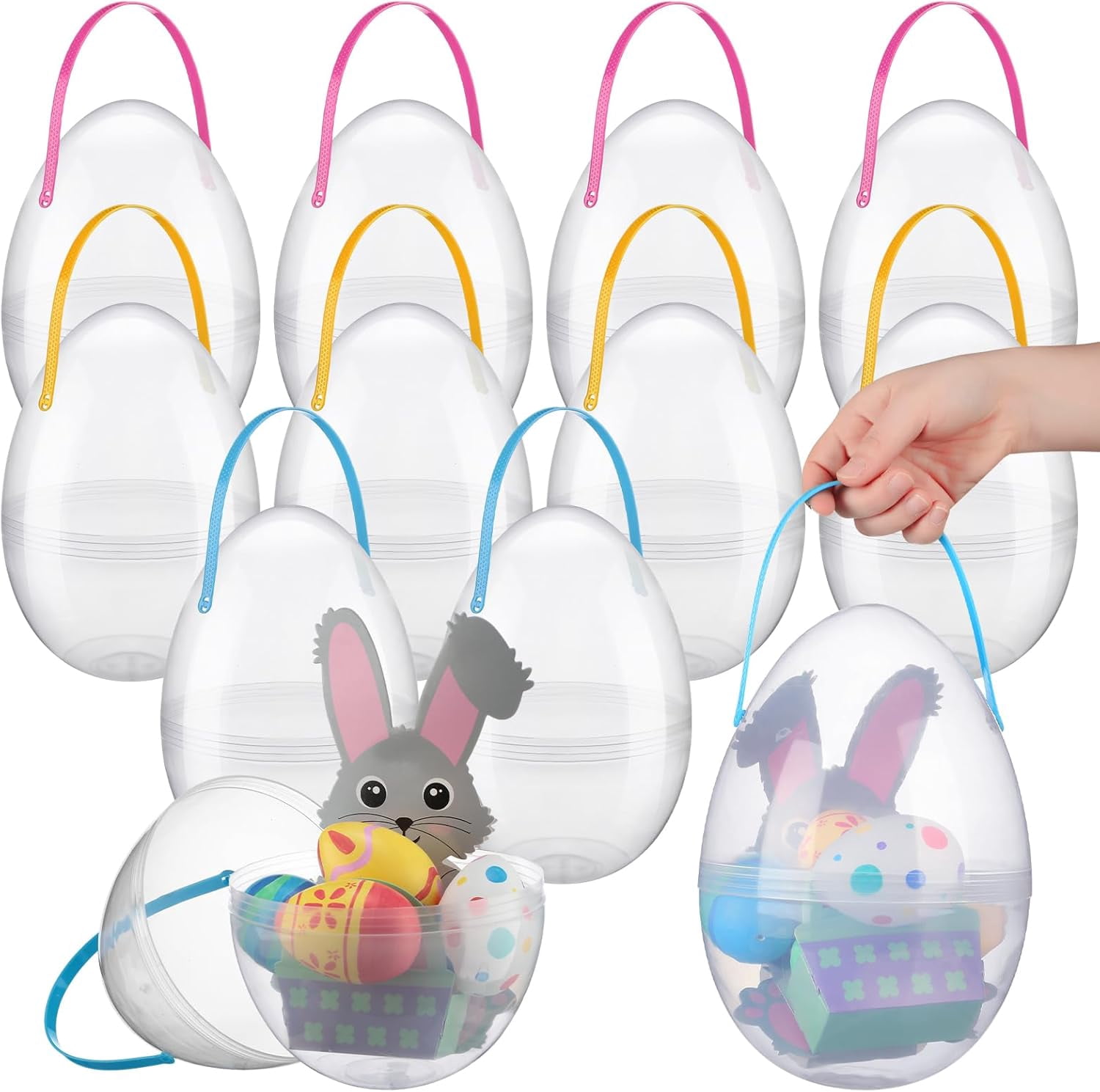 Suzile 12 Pcs Giant Easter Eggs 10 Inch Fillable Eggs Jumbo Eggs with ...