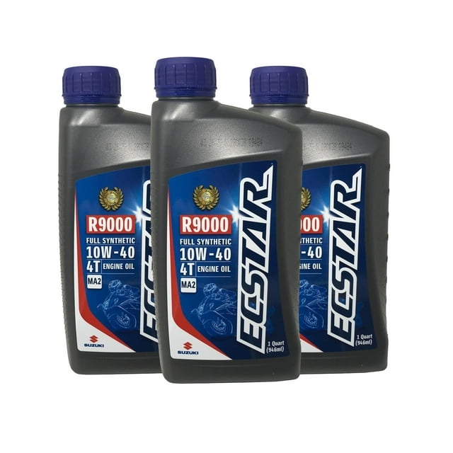 Suzuki Ecstar 10W40 R9000 Synthetic Engine Oil for Motorcycle & ATV, 3 ...