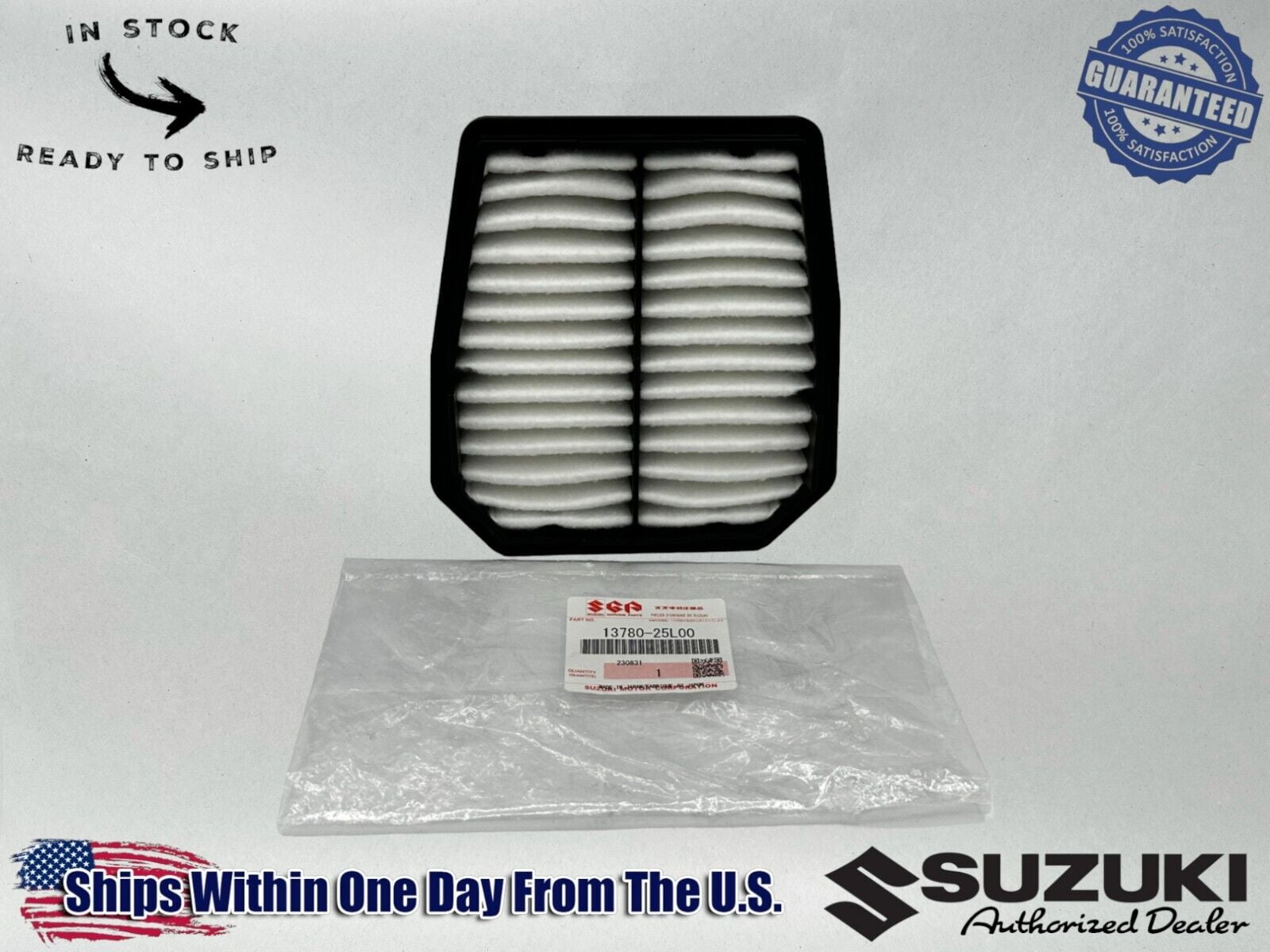 Suzuki Genuine OEM Authentic Air Filter 13780-25L00 - Walmart Business ...