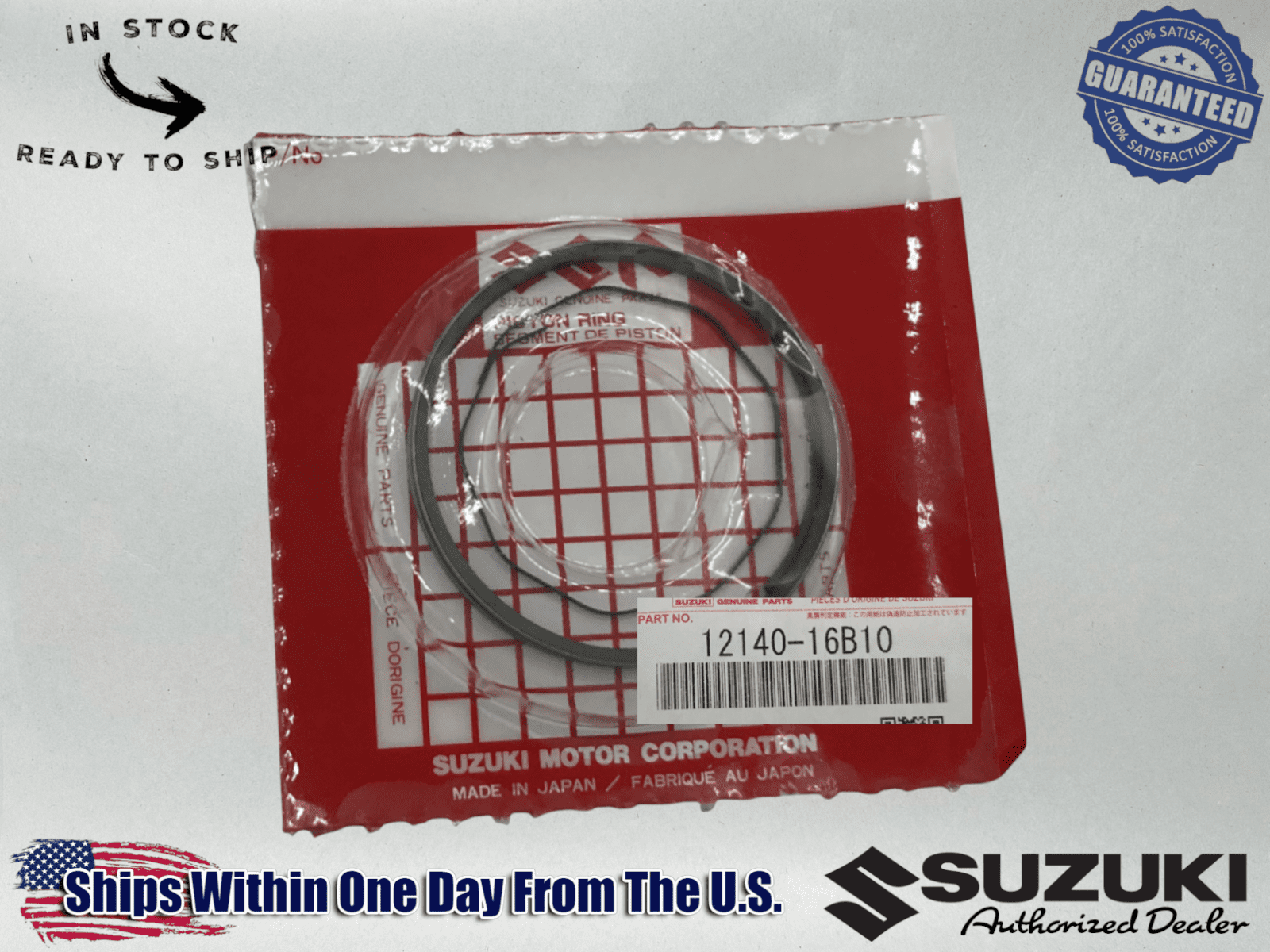Suzuki OEM JR ALT QUAD MASTER RUNNER FZ FA 50 PISTON RINGS SET 12140-16B10 - Walmart.com