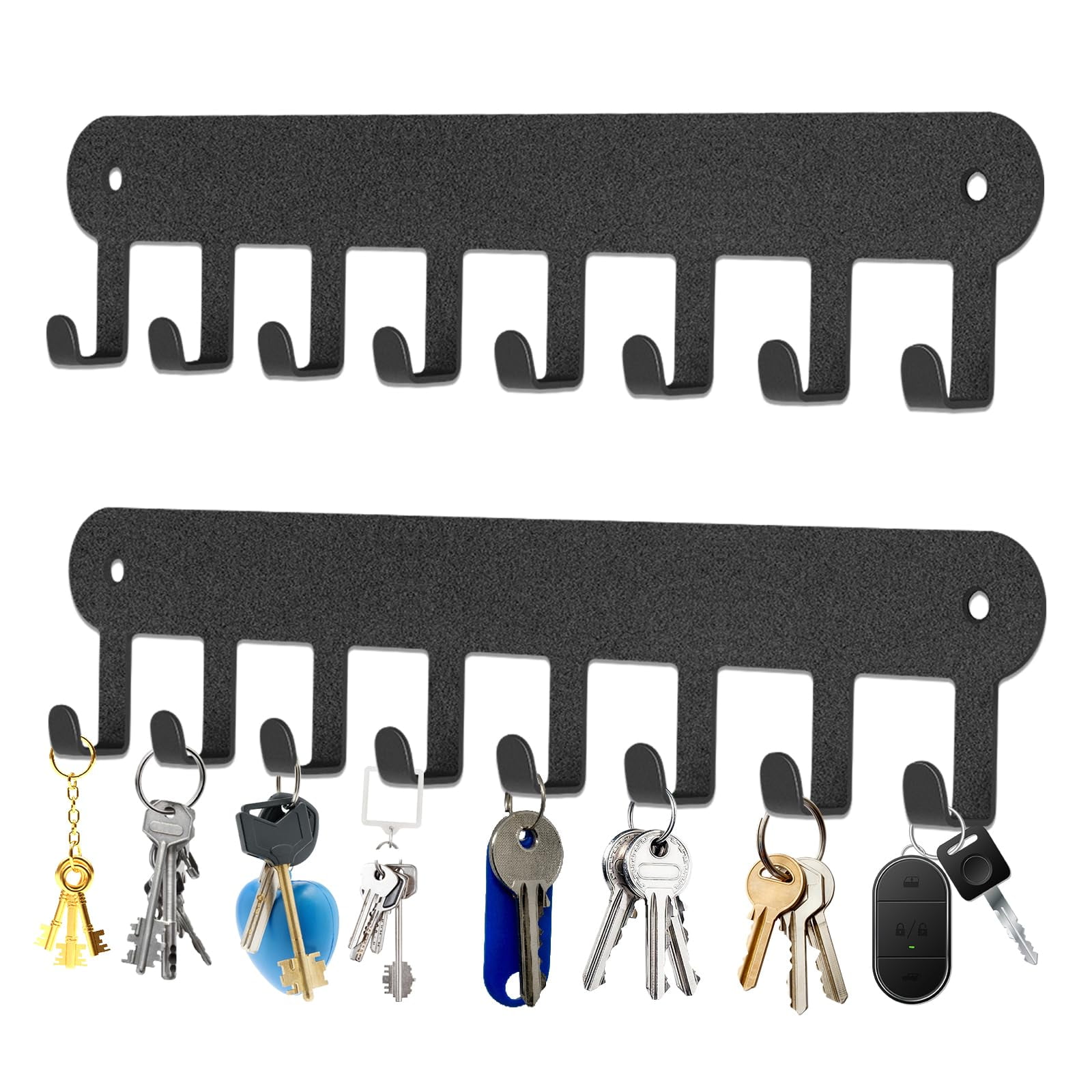 Suzurana 2 Pack Wall Mount Key Holder, Key Hanger Wall Mount with 8 ...