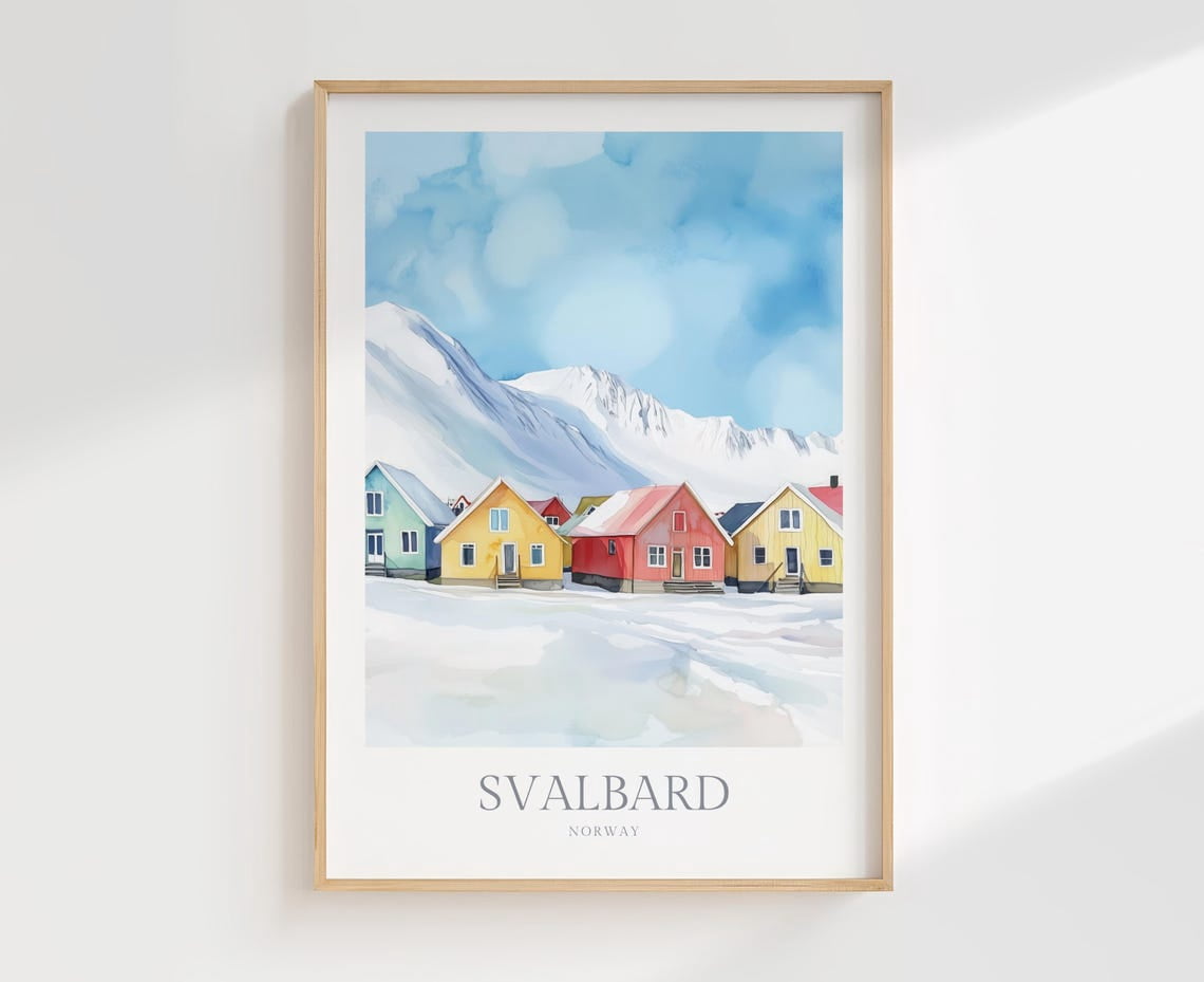Svalbard Poster Norway Wall Art Decor Longyearbyen Travel Poster ...