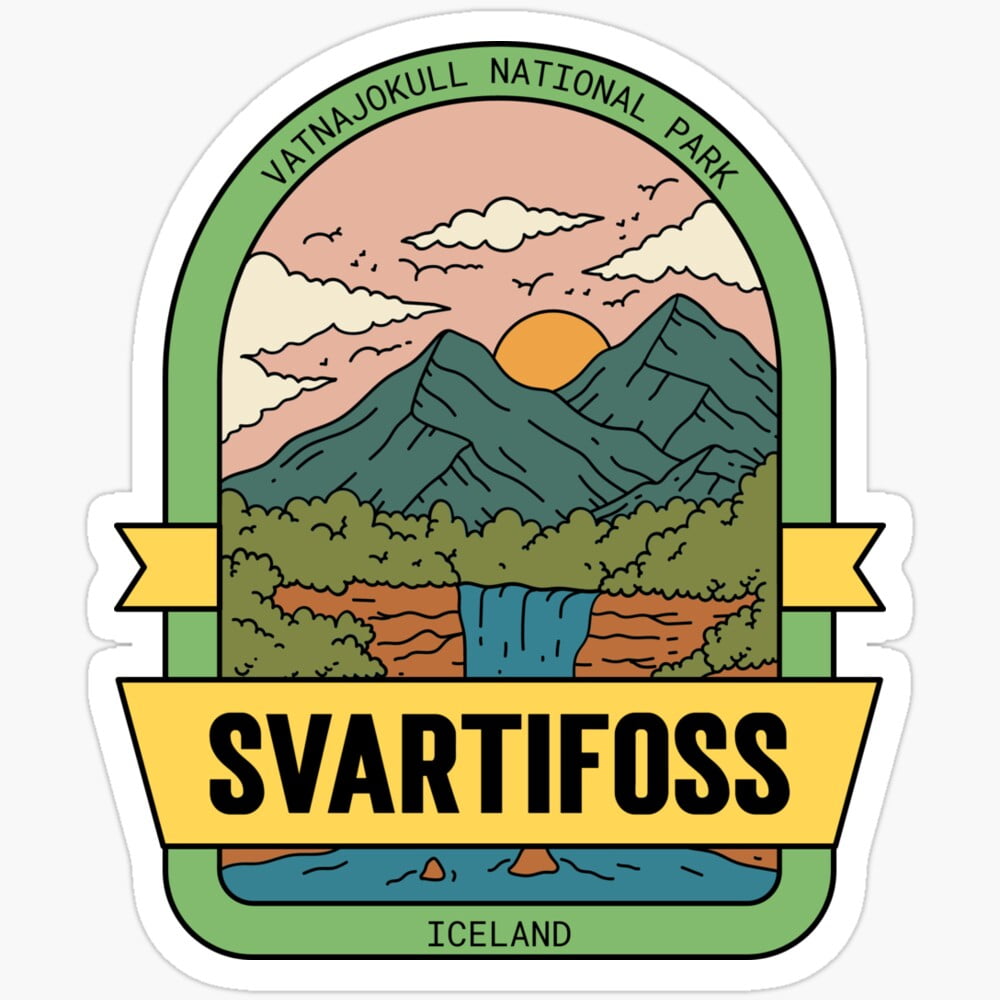Svartifoss Iceland Sticker Phone Decal Water Bottle Stickers Car Decals ...