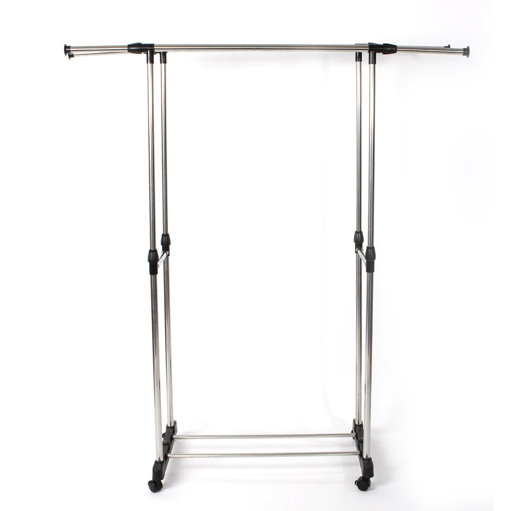 Svebake Garment Rack With Shoe Shelf, Stainless Steel And PP, Silver ...