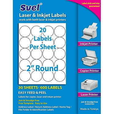 Svel Shipping Labels for Laser & Inkjet Printers, Permanent Self ...