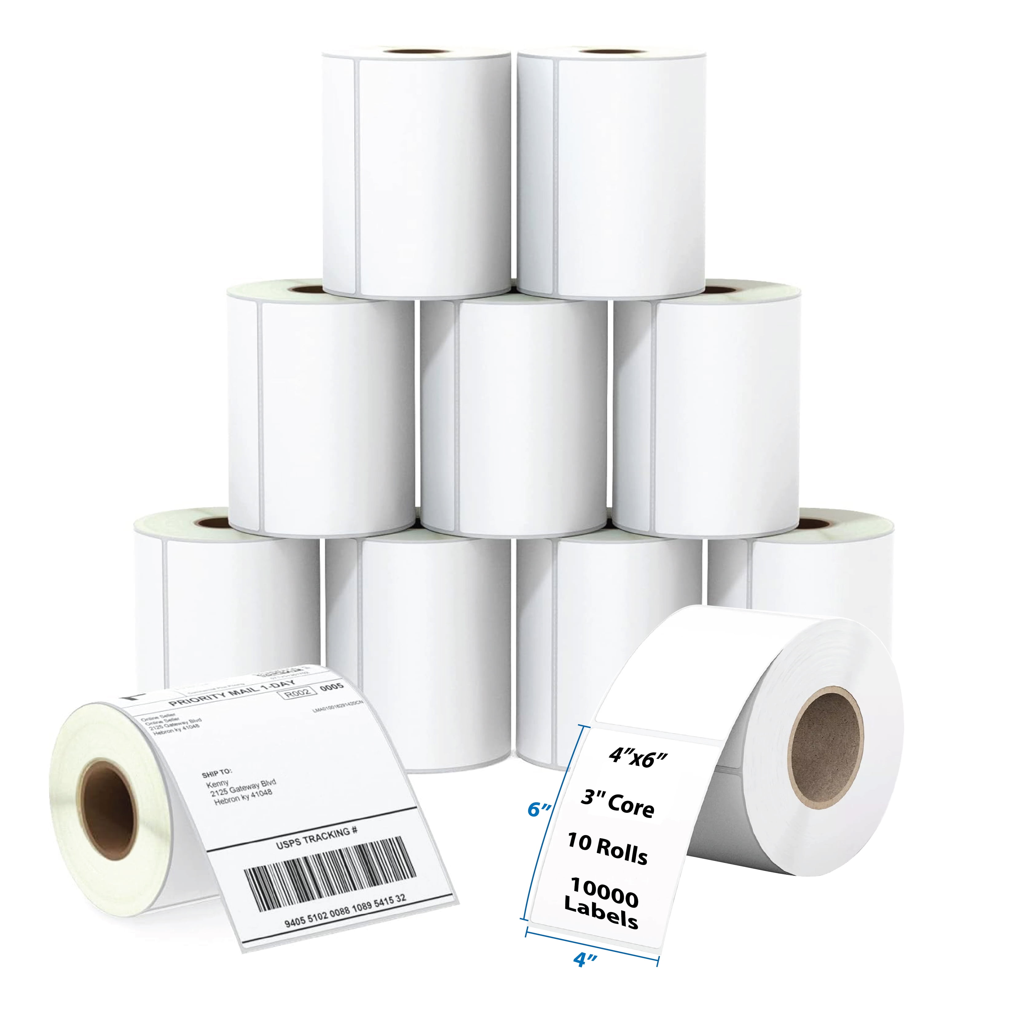 Svel Thermal Shipping Label for Rolls, Perforated White Mailing Address ...