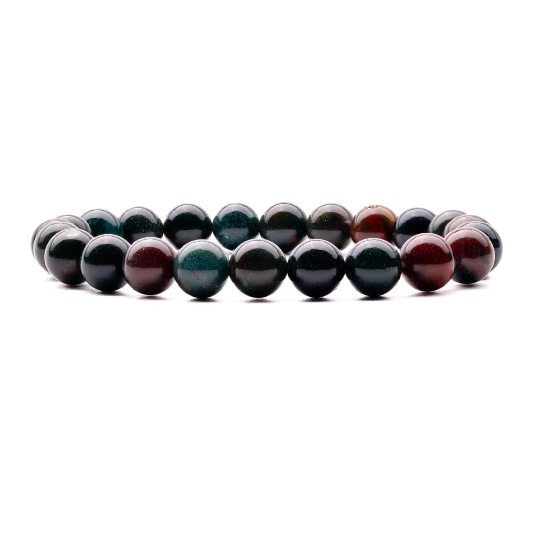 Svelandre 100% Genuine Blood Stone Crystal Bracelet - 8mm AAA Gemstone ...