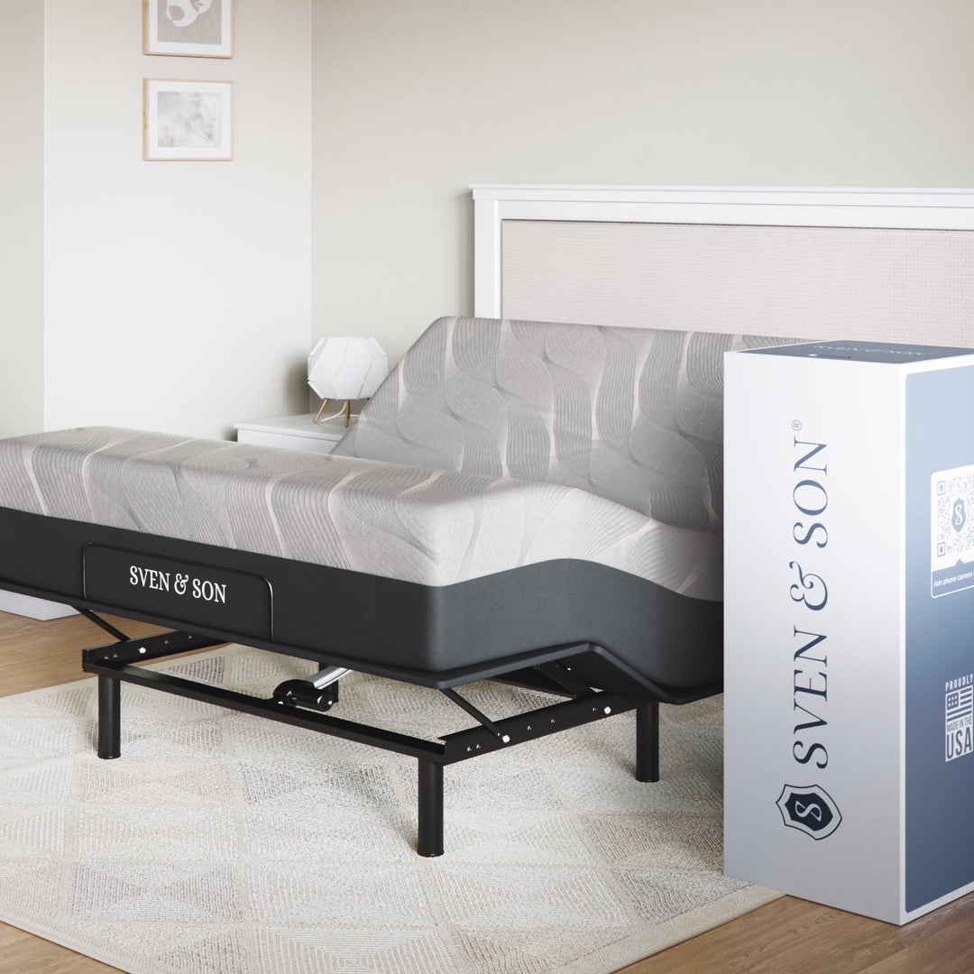 Sven & Son Essential Adjustable Bed Base + 10in Firm Memory Foam ...