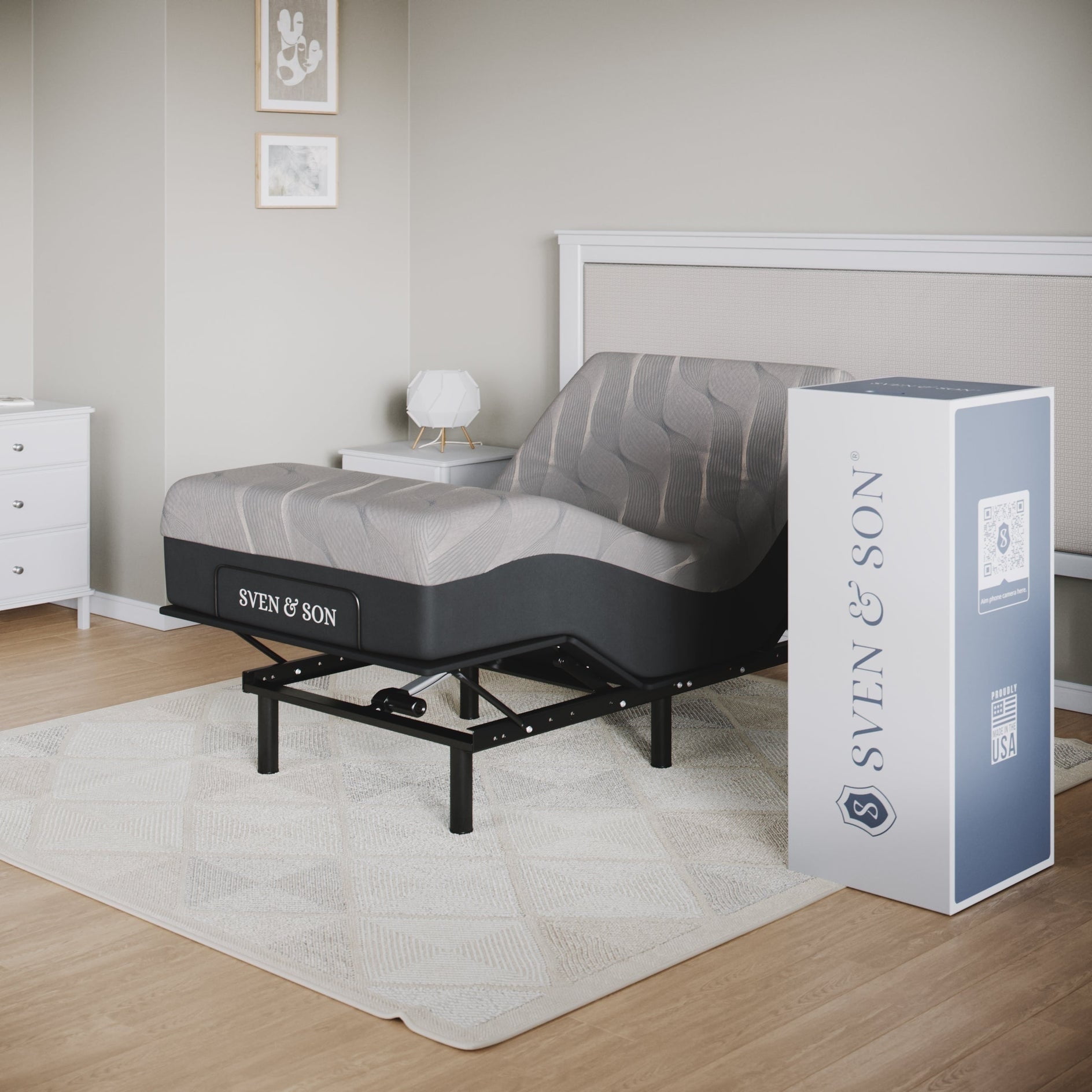 Sven & Son Essential Adjustable Bed Base (Frame) + 10 in Memory Foam ...