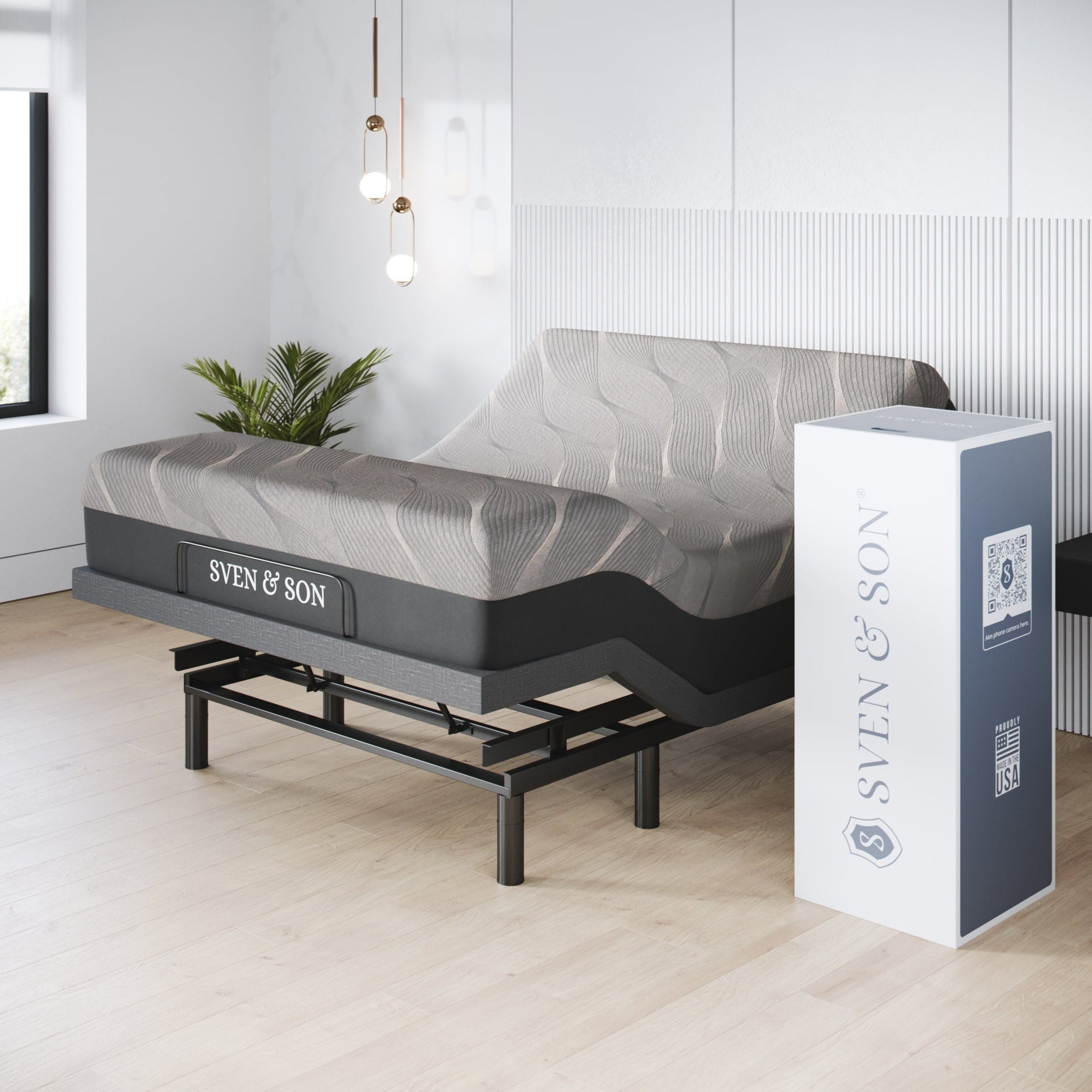 Sven & Son Harmony Adjustable Bed Base-Frame + 10 in Memory Foam Matt ...