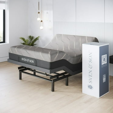 Sven & Son Classic Adjustable Bed Base Frame Only, Head and Foot Lift, Massage, Under-Bed Lights ...