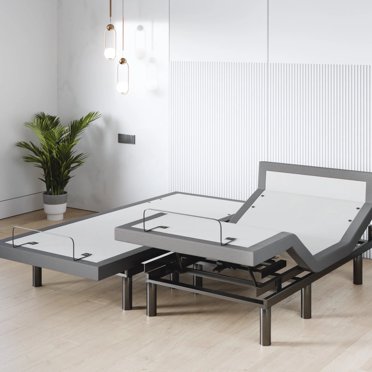 Sven & Son Classic Adjustable Bed Base Frame Only, Head and Foot Lift, Massage, Under-Bed Lights ...