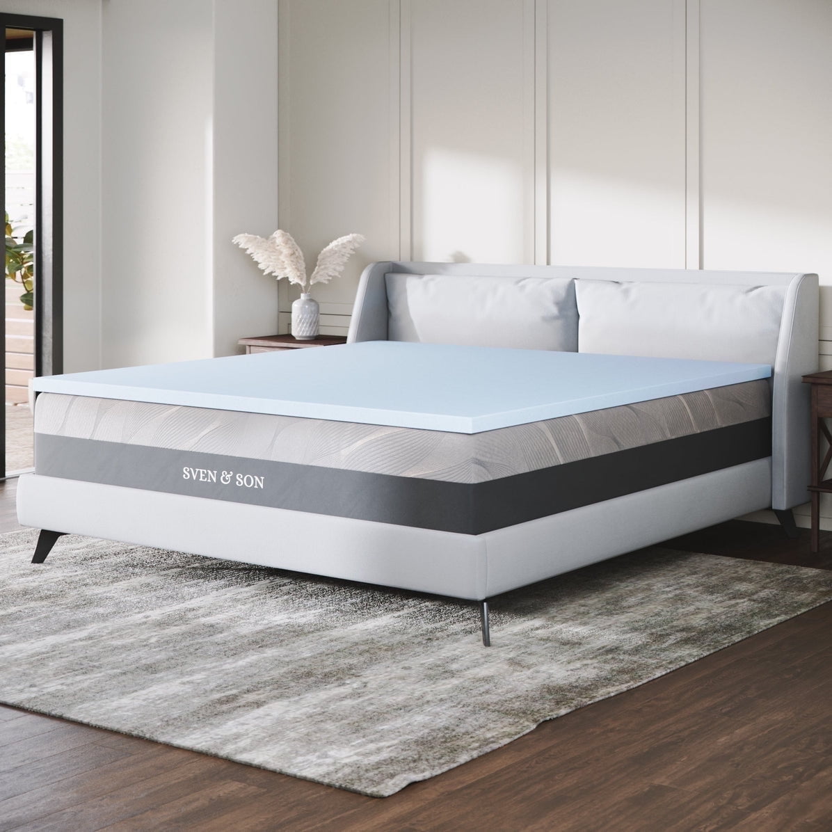 Sven & Son Memory Foam Mattress Topper, Luxury Cooling Gel Bead Infused ...