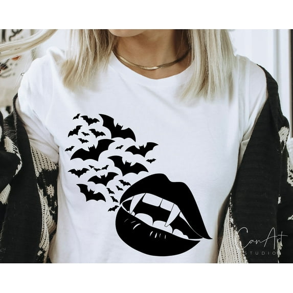 Svg Png, Vampire Fangs And Bats Svg Cut File For Cricut, T-Shirt ...