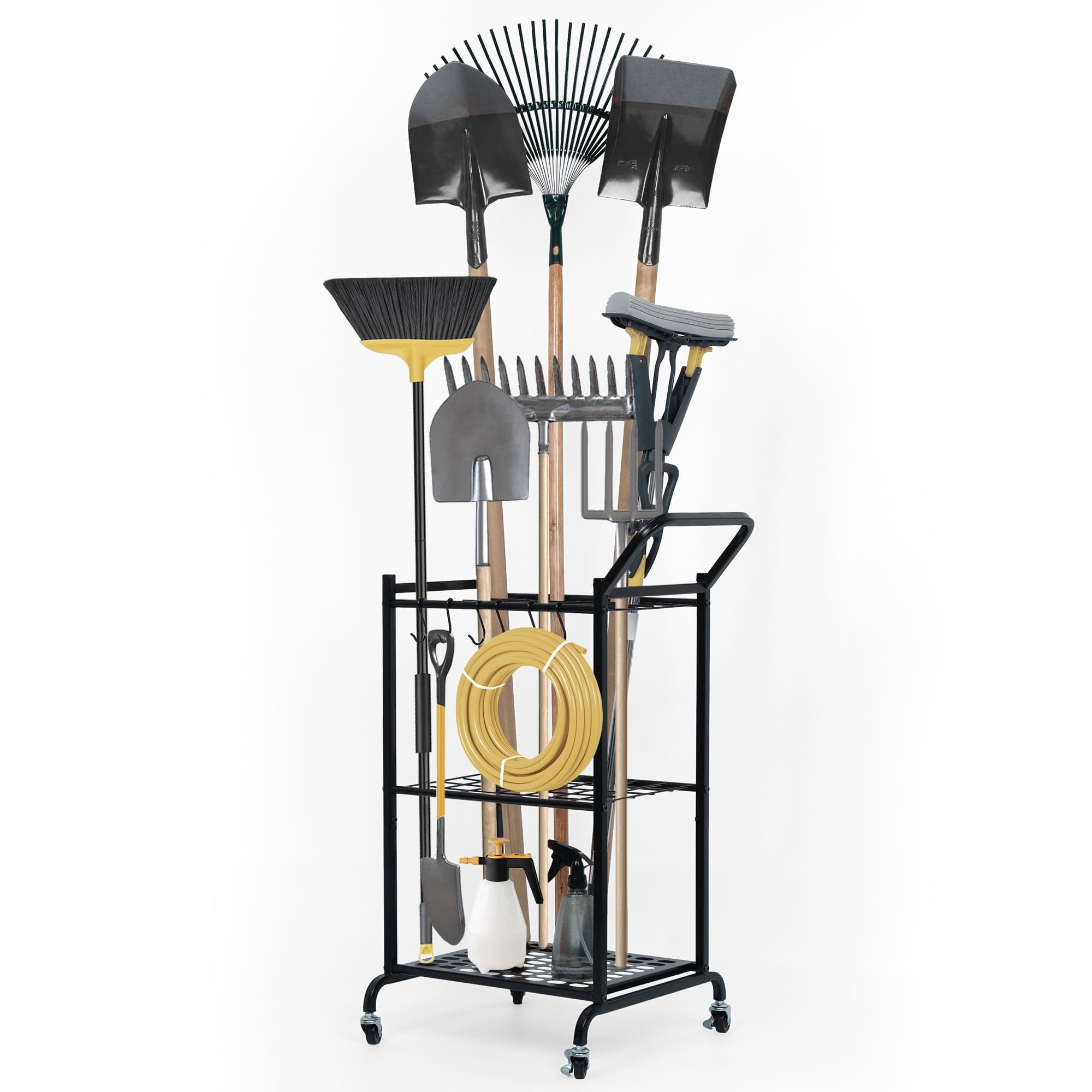 SwaaVee Garden Tool Organizer with Wheels, Garage Tool Storage and ...