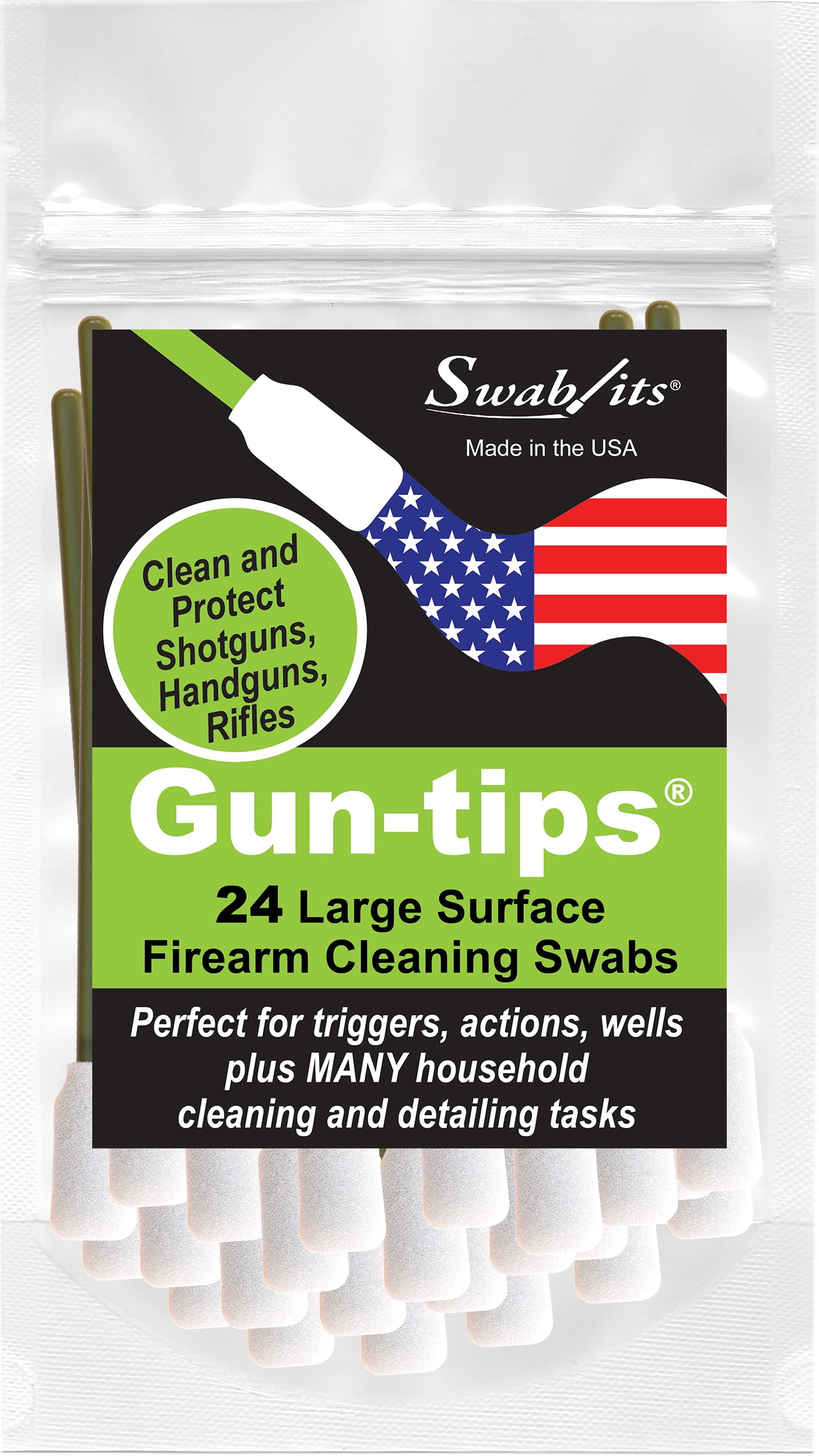 Swab-Its Gun-tips 24 Piece Large Surface Foam Cleaning Swabs - Model ...
