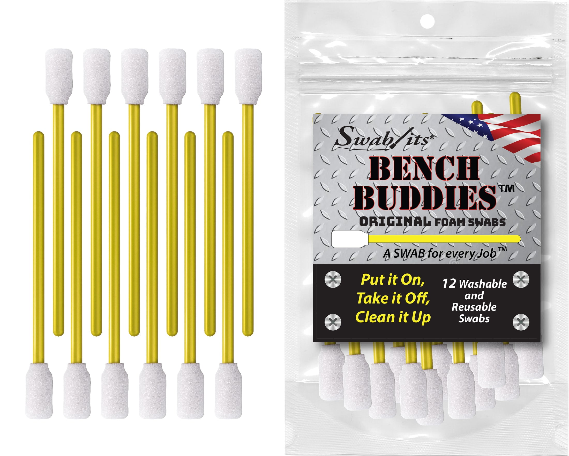 Swab-its® 12- Piece Bench Buddies Original Foam Swabs - A Swab for ...