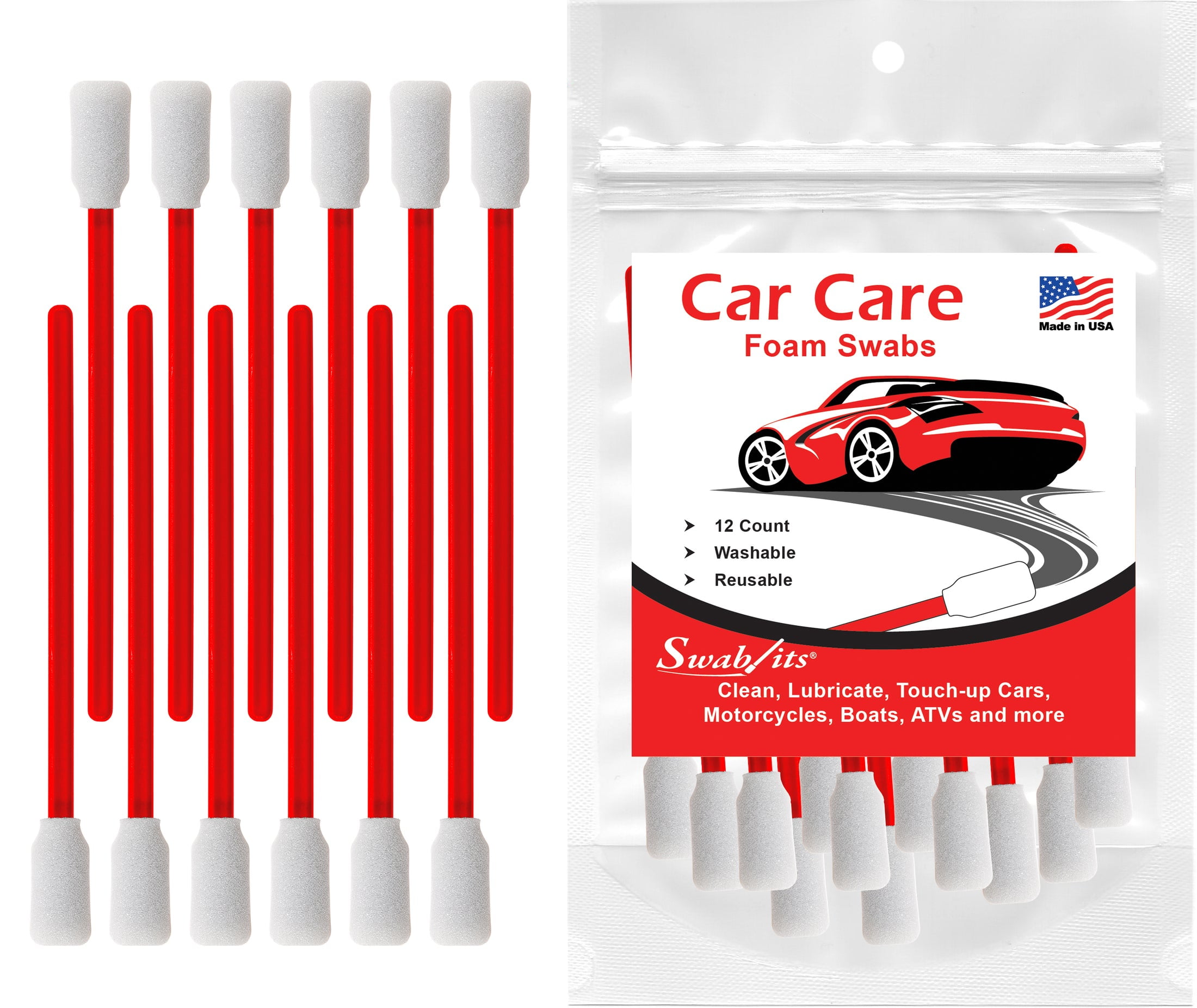 Swab-its® 12-piece Package of Auto Detailing Car Care Foam Swabs: 88 ...