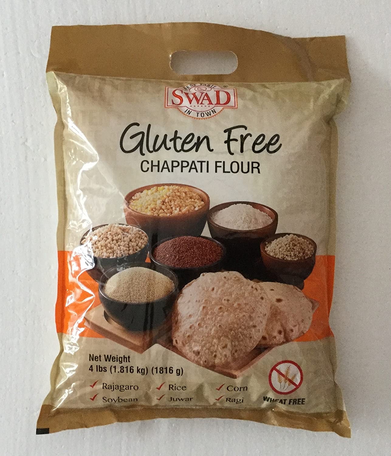 Swad Gluten Free, Wheat Free Multi-Grain Chappati Flour, 4 Lbs ...