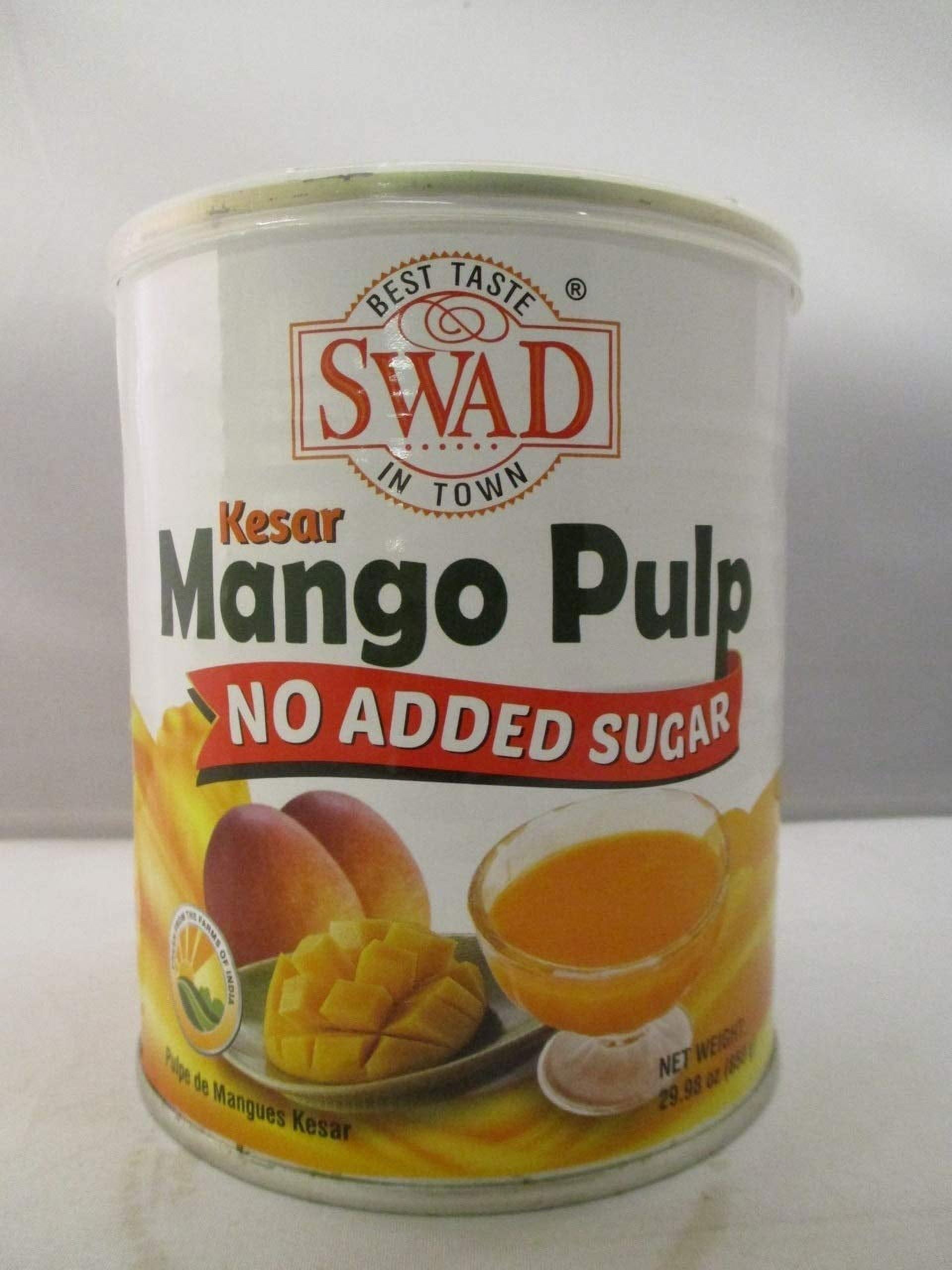 Swad Kesar Mango Pulp, No Added Sugar, 850 Gm, Sweet Golden Fruit for ...