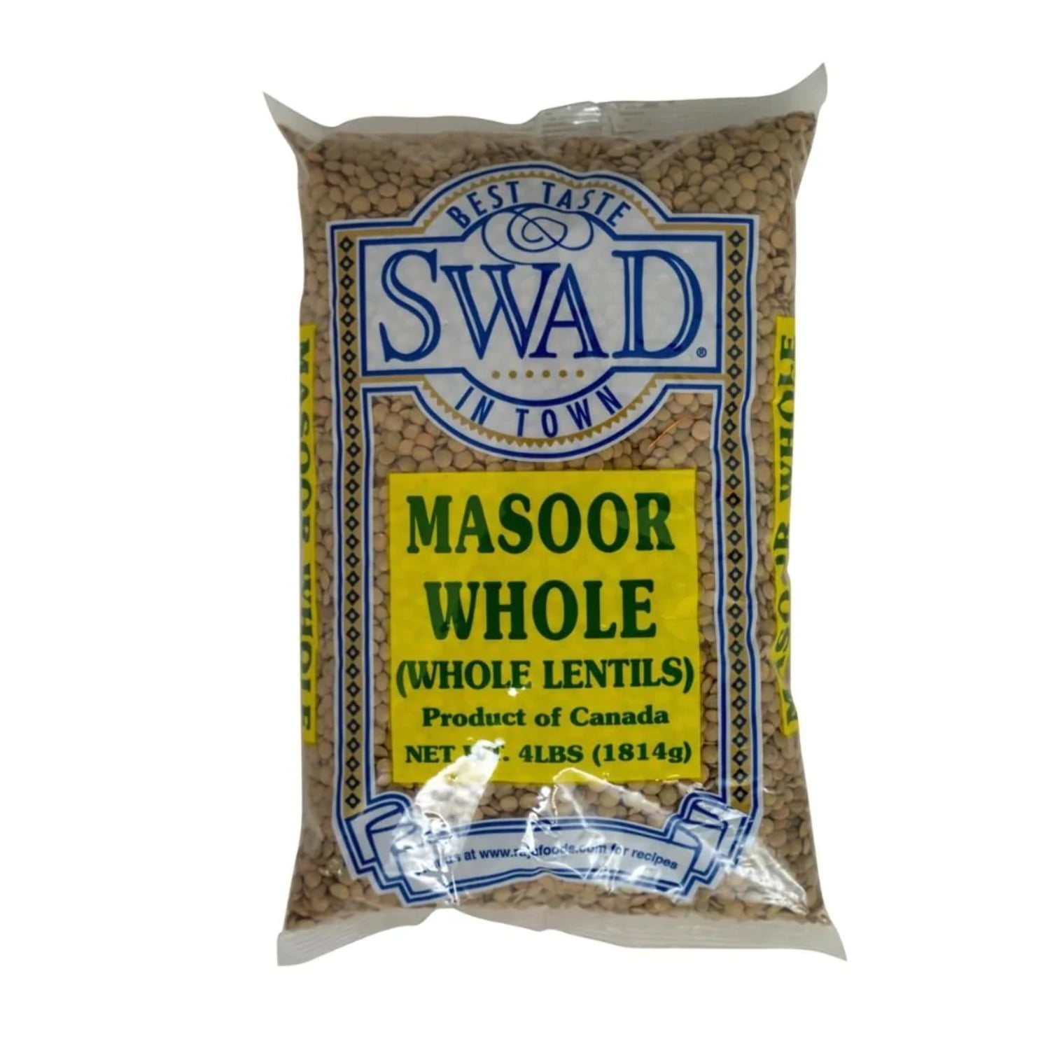 Swad Masoor Whole (Whole Lentils) 907g (4lbs) - Walmart.com