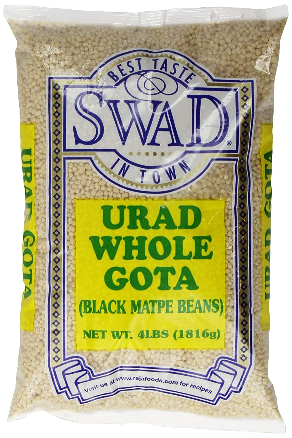 Swad Urad Whole Gota Black Matpe Beans 4 lb - Walmart.com