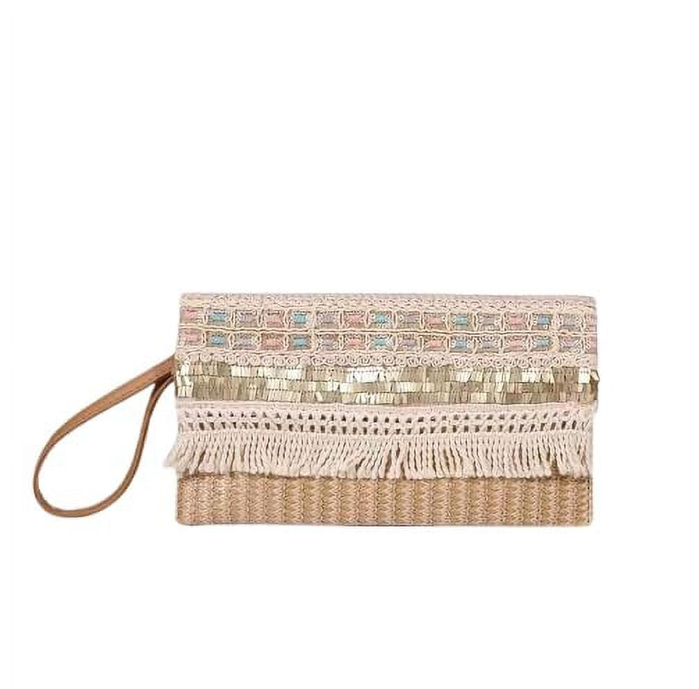 Swadeshi Desire Brown Color Summer Straw Bag for Women Off White Straw ...