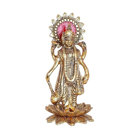 Swadeshi Desire Gold Plated Narayan/Vishnu Standing on Lotus Metal ...