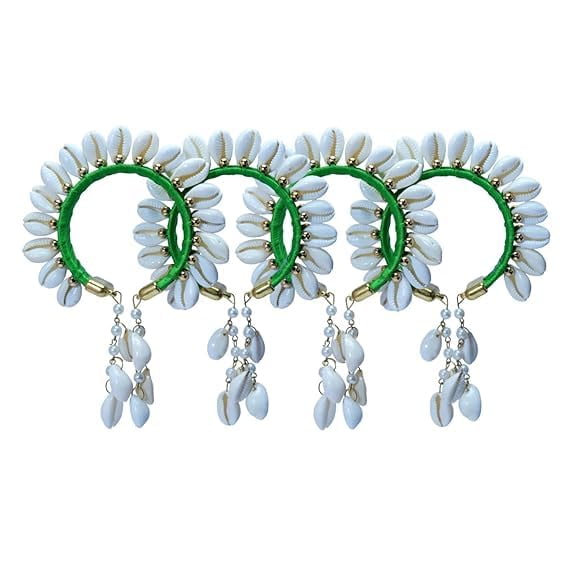 Swadeshi Desire™Green Kodi Assorted Bangles with Hangings, Mehandi ...