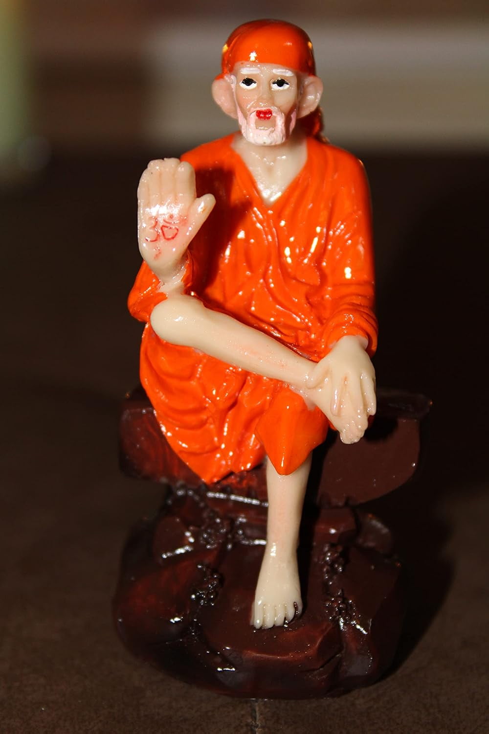 Swadeshi Desire SAI Baba Idol 8.5 Cms Orange with Aasan - Walmart.com
